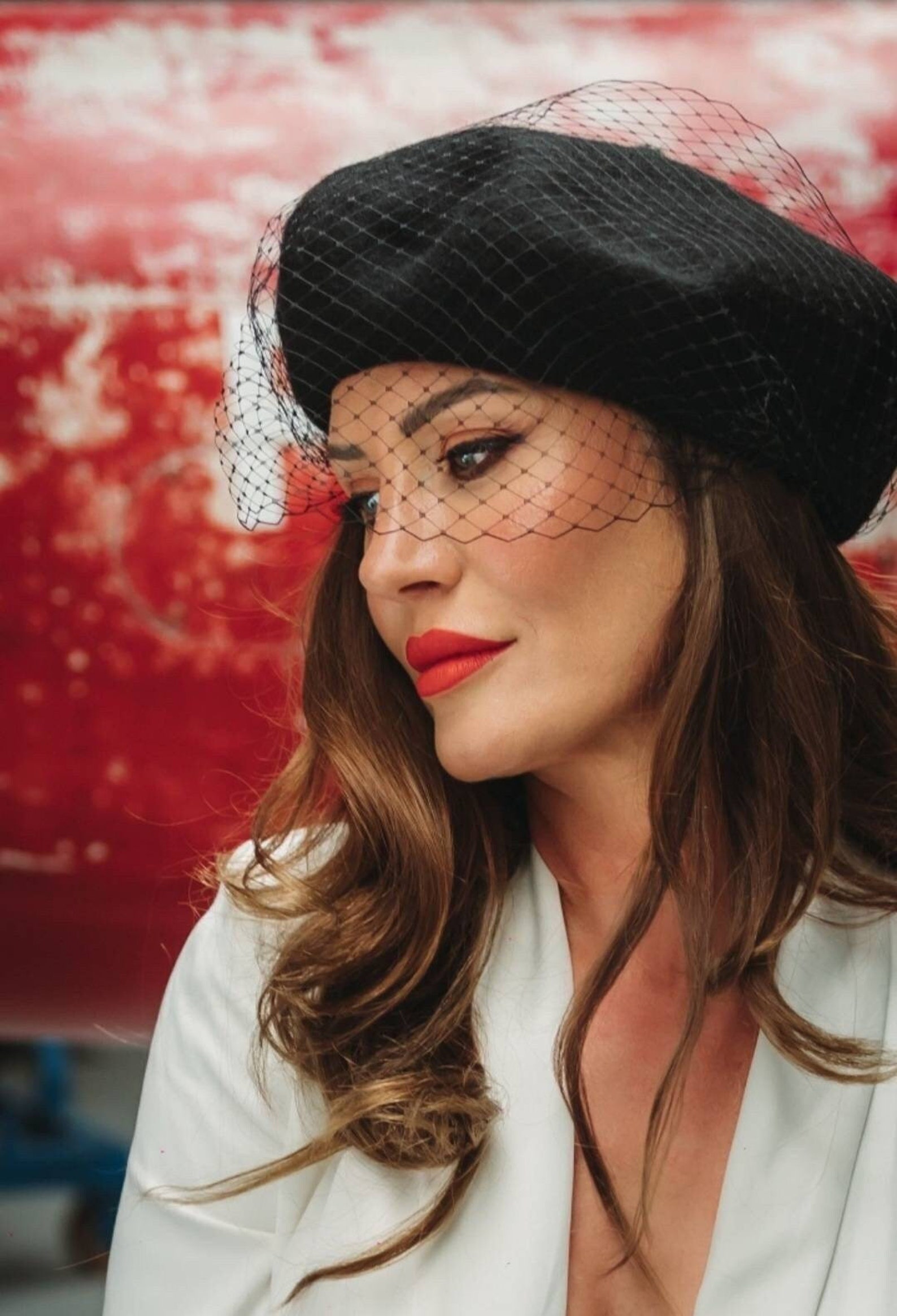 French Wool Beret With Veil - 40s 50s Vintage Style - Etsy