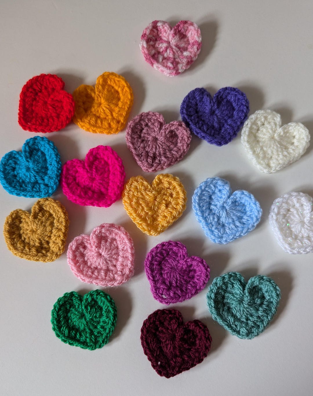 Handmade Crochet Hearts. Card Making, Scrapbooking ,embellishments ...