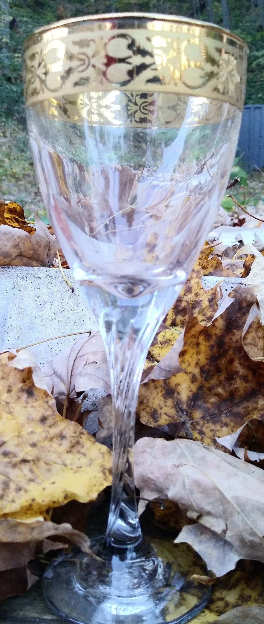 Vintage Gold Rimmed Stem Wine Glasses Rich and Elegant. Set of 4 - Etsy