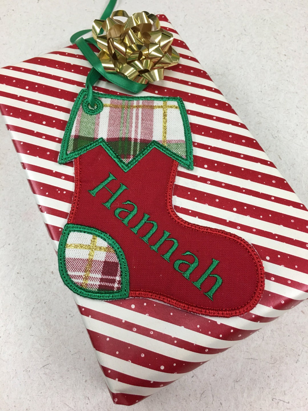 Christmas Gift Tag, Embroidered Personalized - Etsy