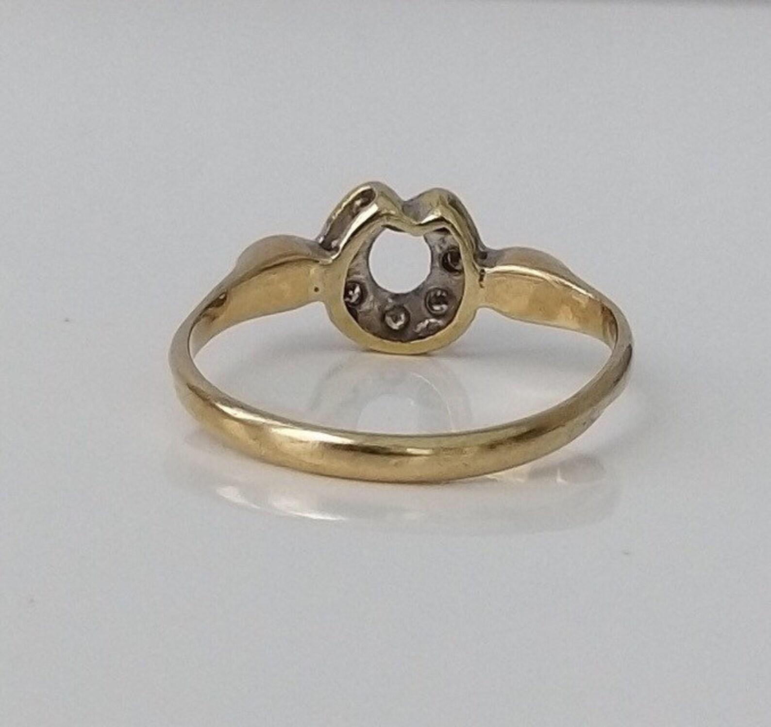 Antique Horse Shoe Shaped Solid Gold Diamond Ring Anniversary - Etsy UK