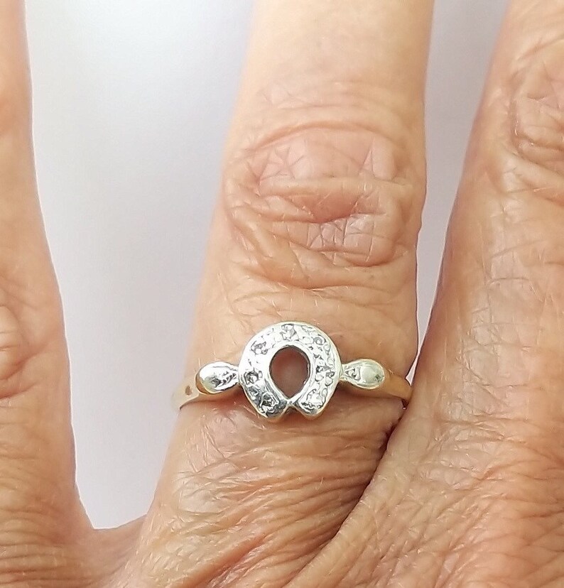 Antique Horse Shoe Shaped Solid Gold Diamond Ring Anniversary | Etsy