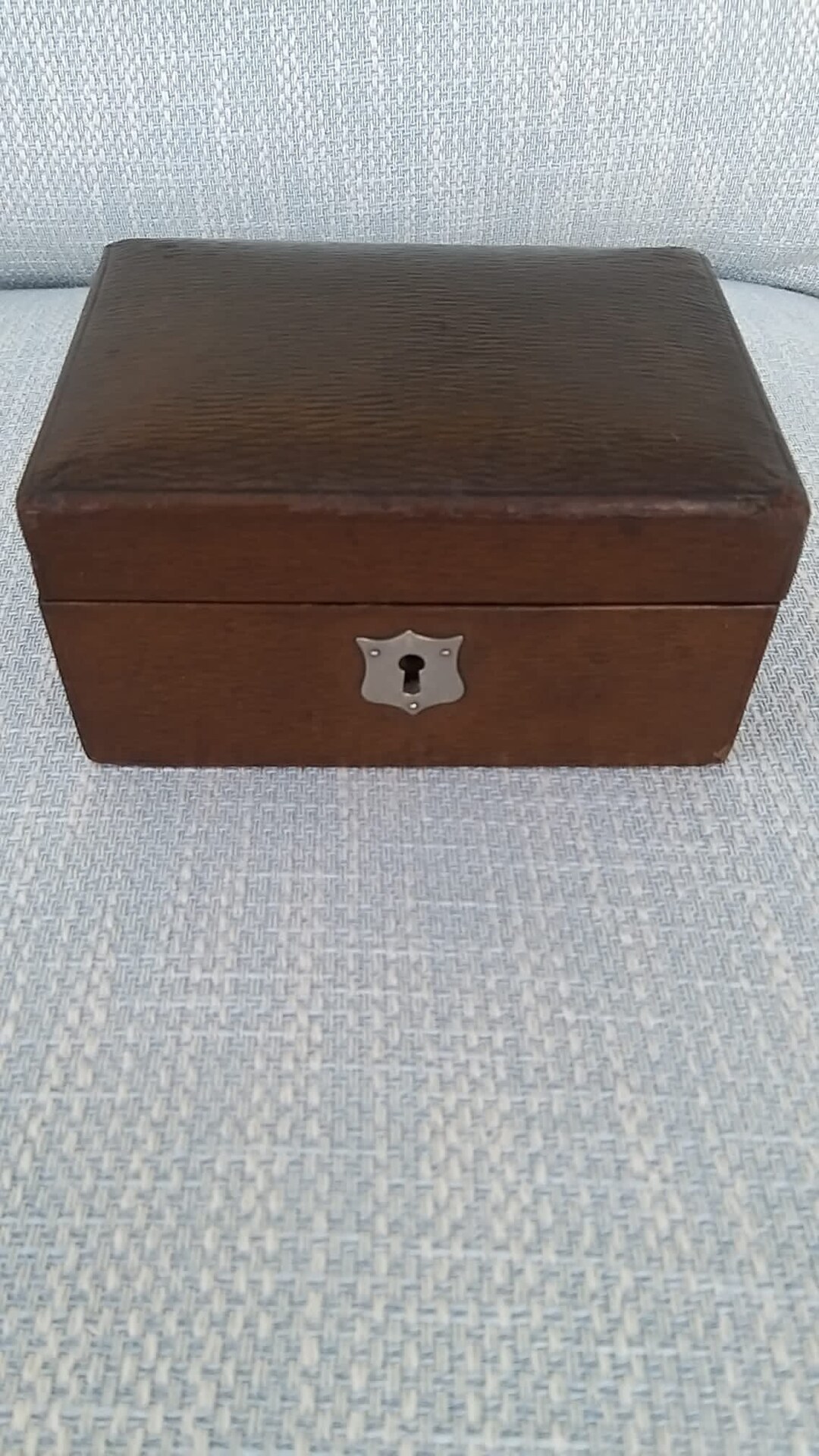 Antique Victorian Brown Leather Travelling Jewellery Case With Original ...