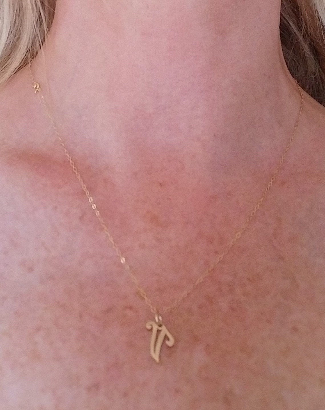 Vintage Solid Gold Initial Pendant & Chain Resizing | Etsy