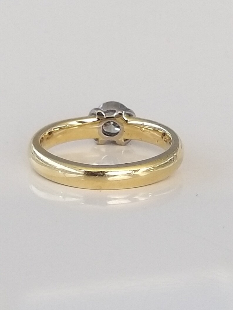 Vintage VS Clarity Diamond Single Stone Gold Ring With Collet - Etsy