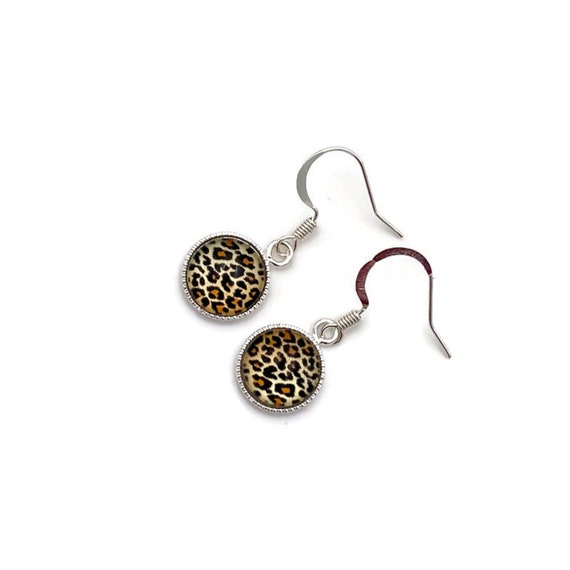 Cheetah Earrings Leopard Earrings Animal Print Earrings Big | Etsy