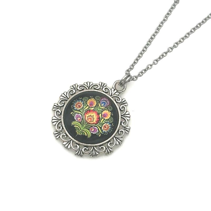 Folk Art Necklace, Polish Folk Art, Scandinavian Folk Art, Folk Art ...