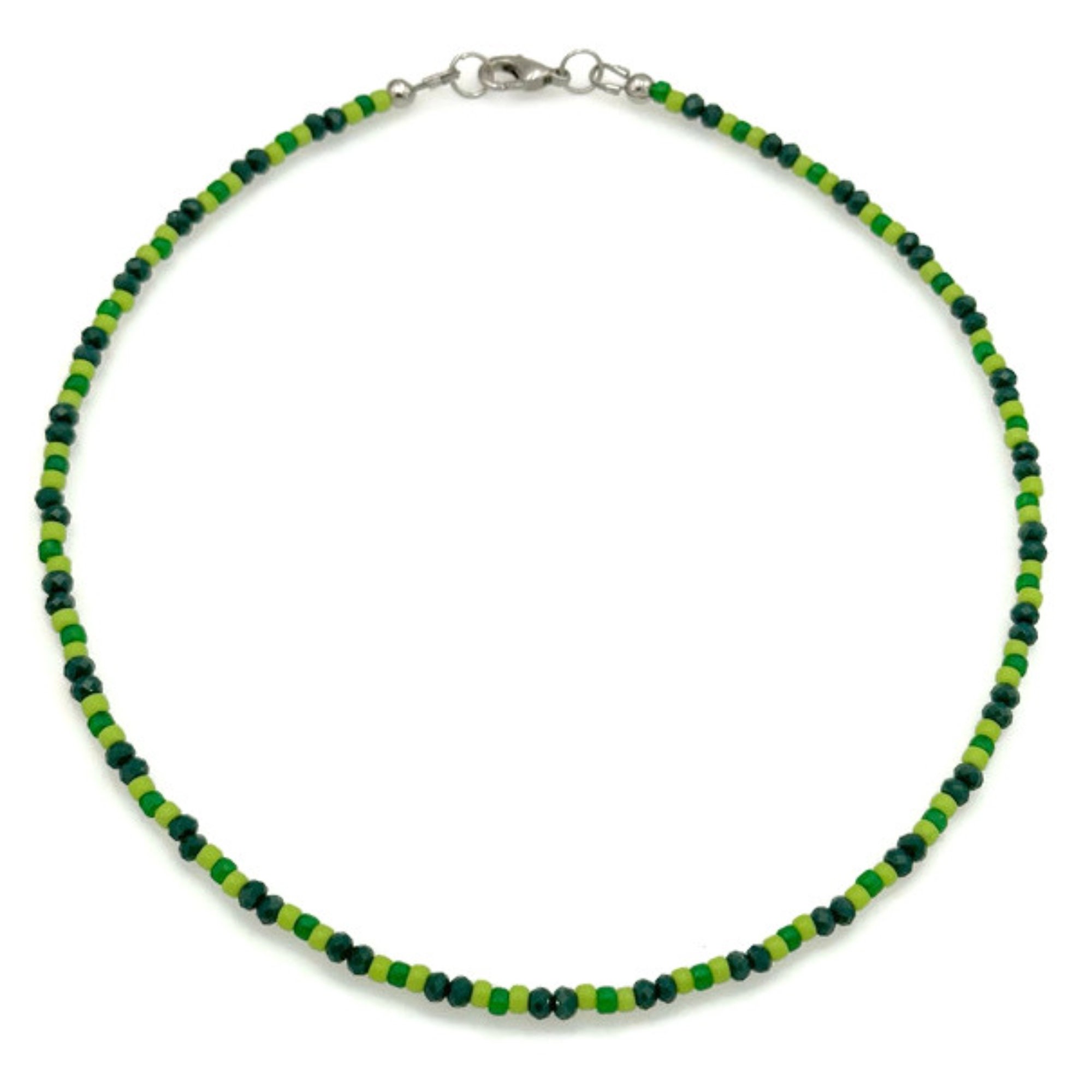 Green Beaded Necklace, Green Seed Bead Necklace, Birthday Gift, Gift ...