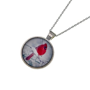 Cardinal Pendant Cardinal Necklace Winter Pendant Cardinal - Etsy