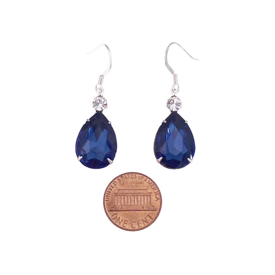 Navy Blue Drop Earrings Navy Blue Earrings Navy Earrings - Etsy