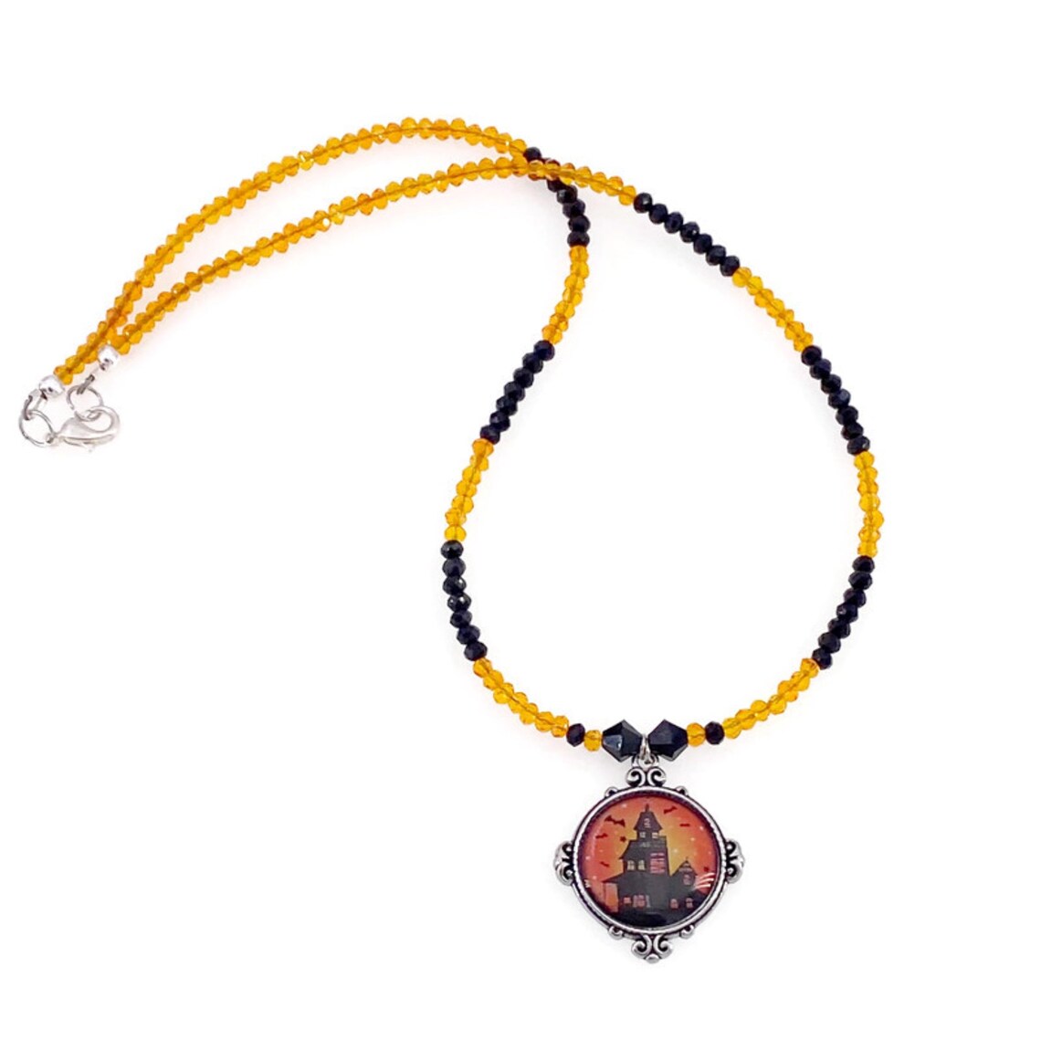 Haunted House Necklace Haunted House Pendant Haunted Mansion - Etsy