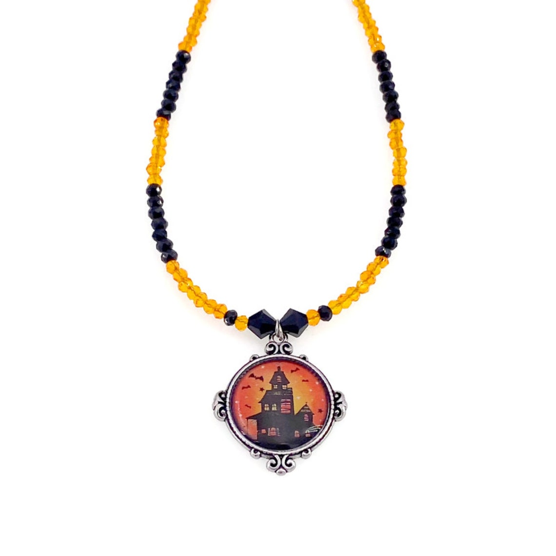 Haunted House Necklace Haunted House Pendant Haunted Mansion - Etsy