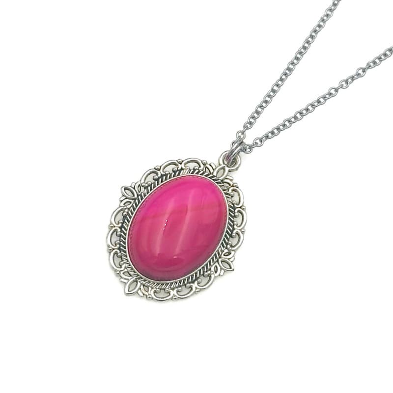 Pink Stone Pendant - Etsy