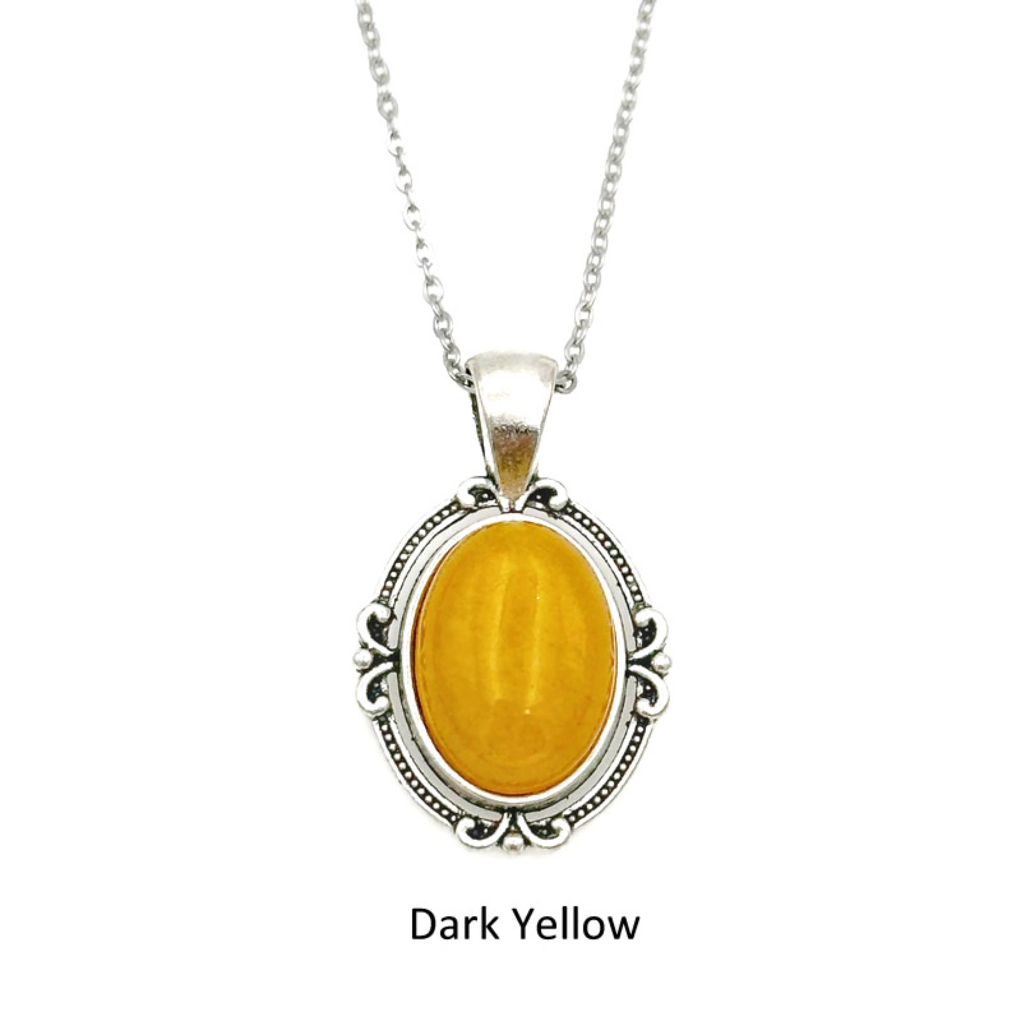 Yellow Jade Pendant Yellow Pendant Chain Yellow Pendant - Etsy