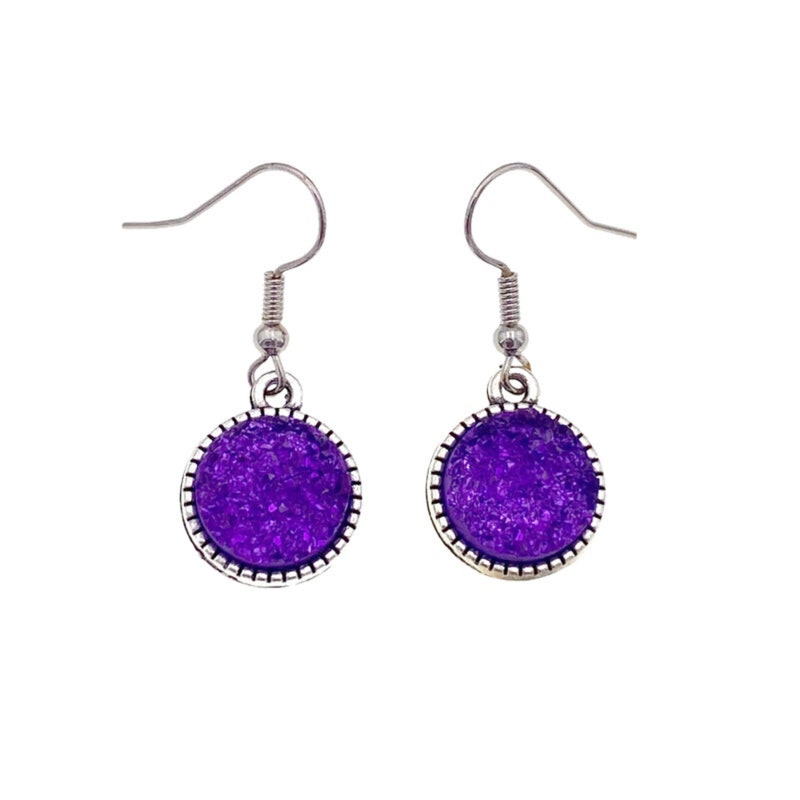 Purple Drop Earrings - Etsy