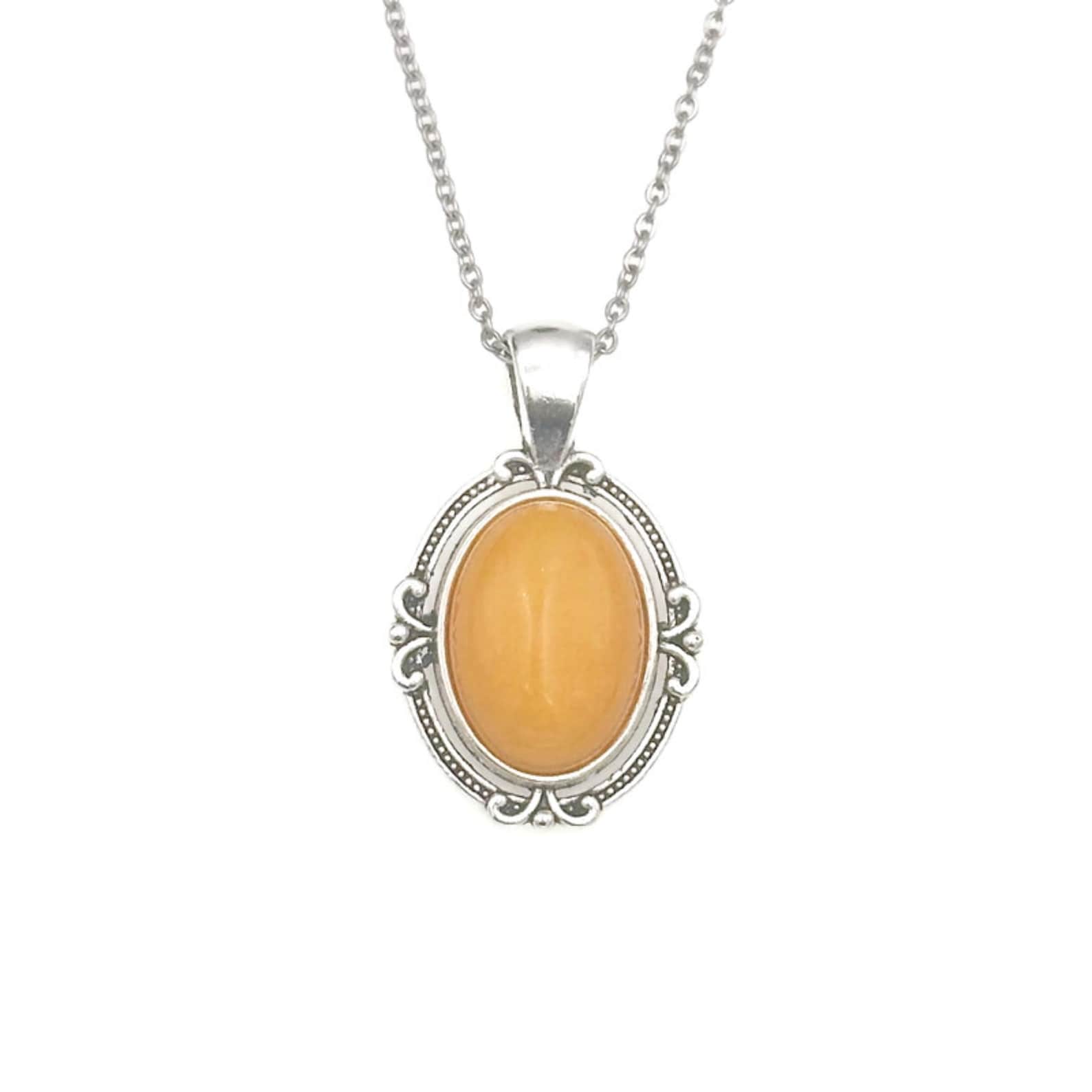 Yellow Jade Pendant, Yellow Pendant Chain, Yellow Pendant Necklace ...