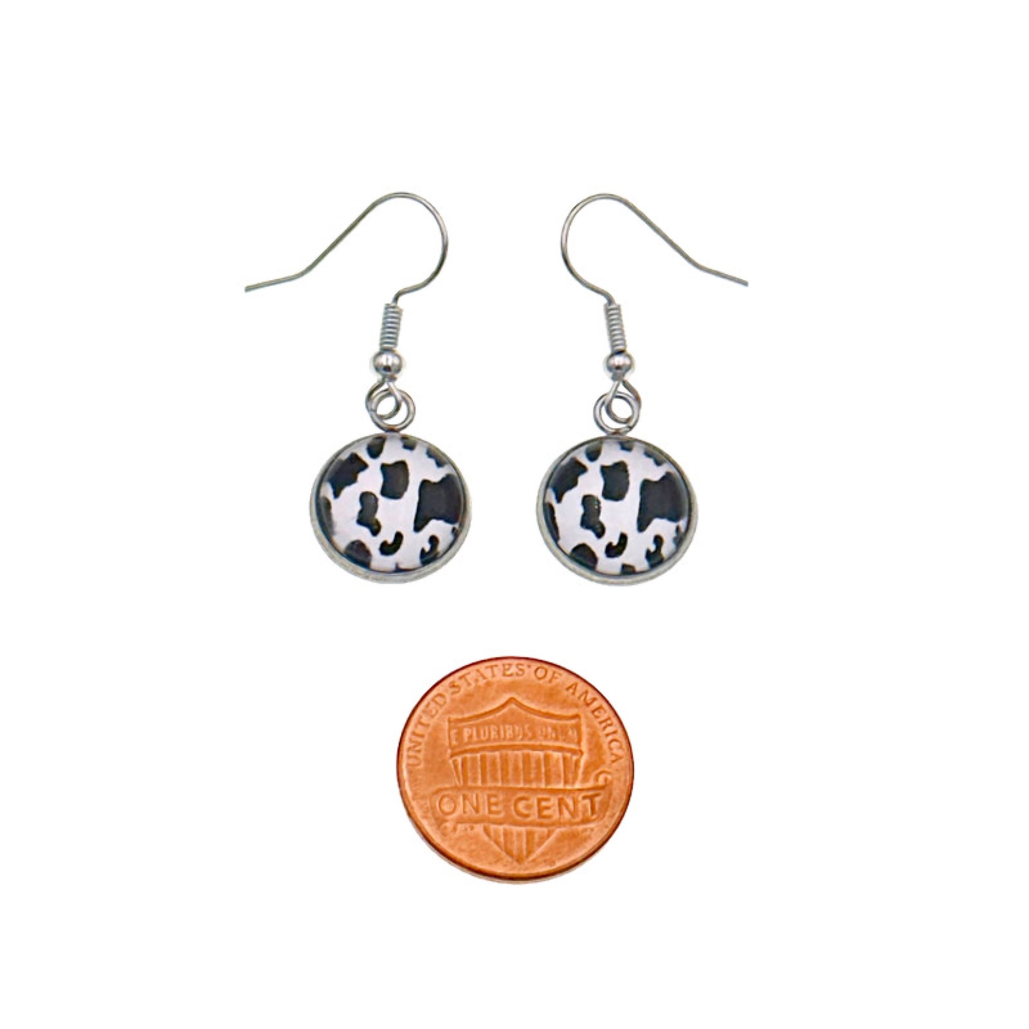 Cow Print Earrings, Farm Earrings, Cow Earrings, Cow Dangle Earrings ...