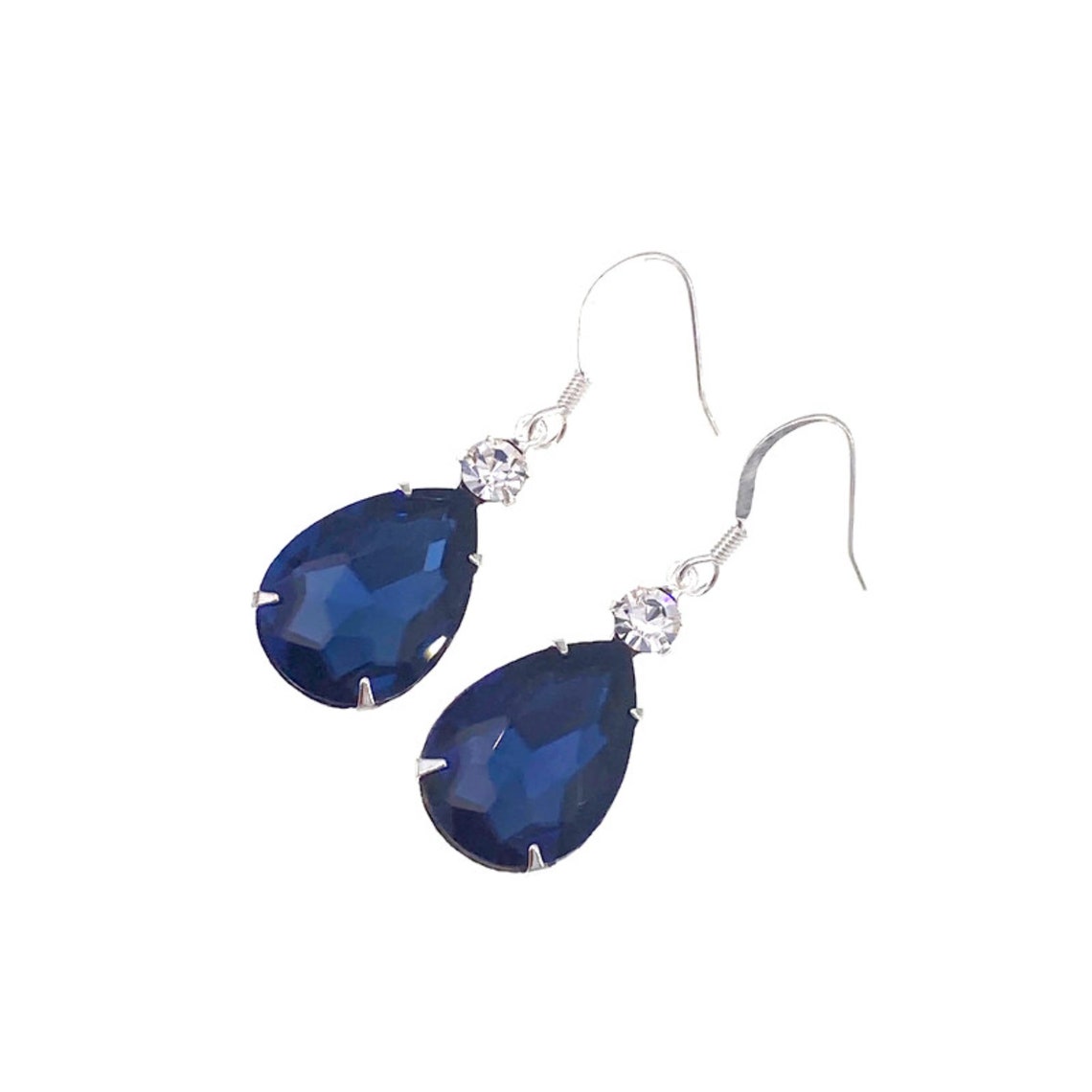 Navy Blue Drop Earrings Navy Blue Earrings Navy Earrings - Etsy