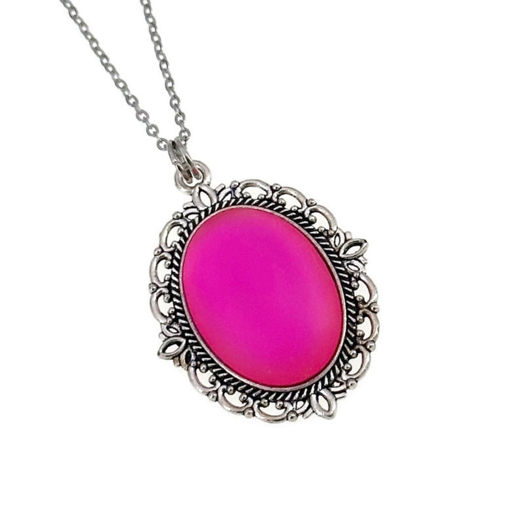 Hot Pink Pendant, Pink Pendant Necklace, Hot Pink Necklace, Bright Pink ... Hot Pink Pendant, Pink Pendant Necklace, Hot Pink Necklace, Bright Pink ...