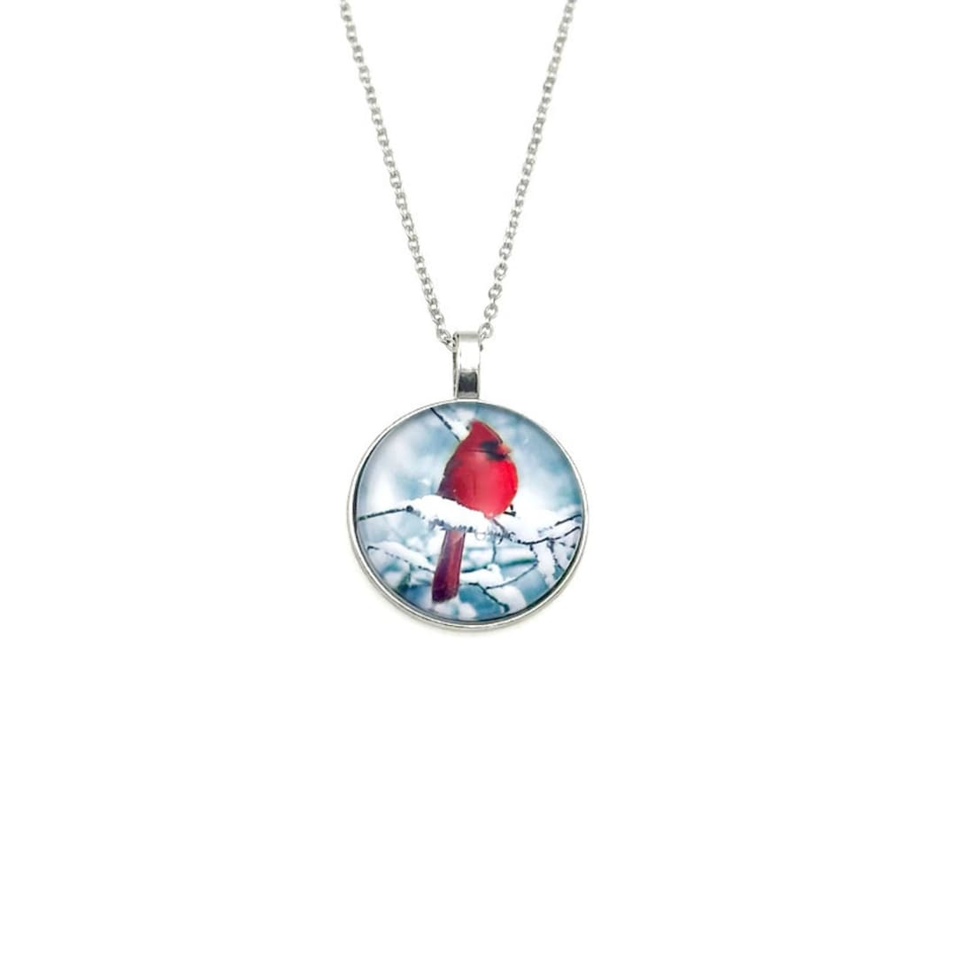 Cardinal Pendant, Cardinal Necklace, Winter Pendant, Cardinal Gifts ...