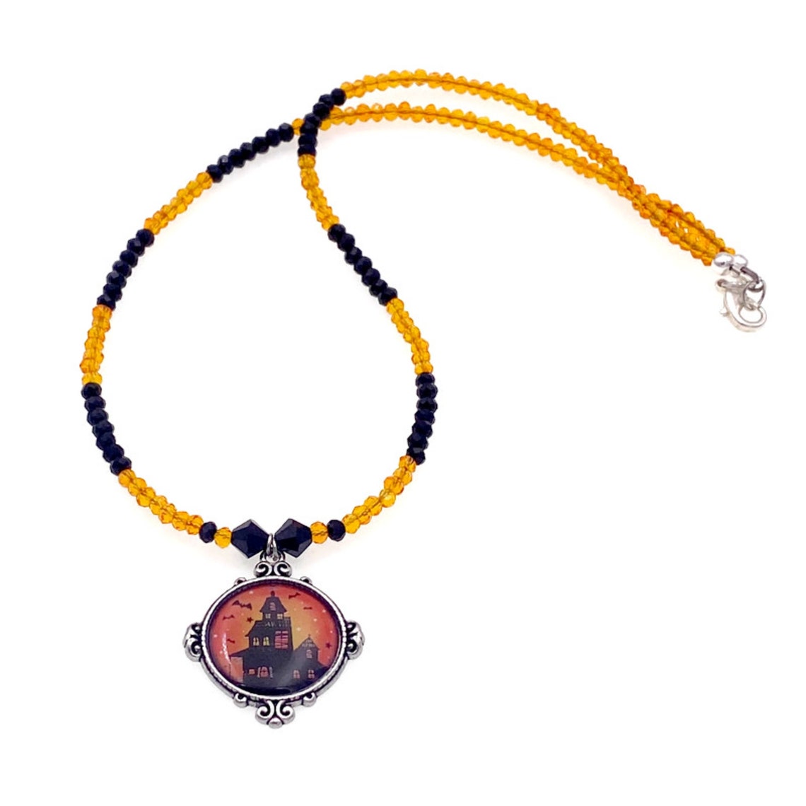 Haunted House Necklace Haunted House Pendant Haunted Mansion - Etsy