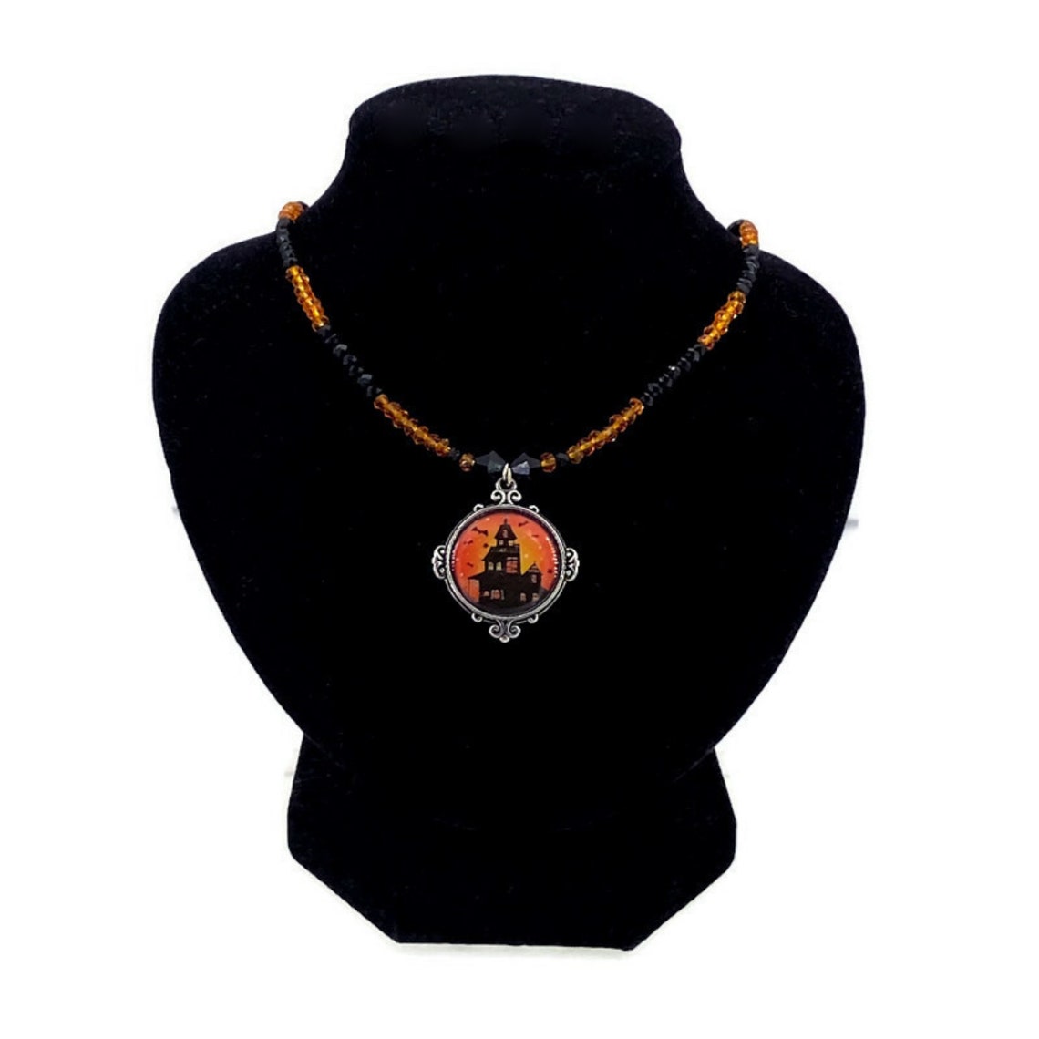 Haunted House Necklace Haunted House Pendant Haunted Mansion - Etsy