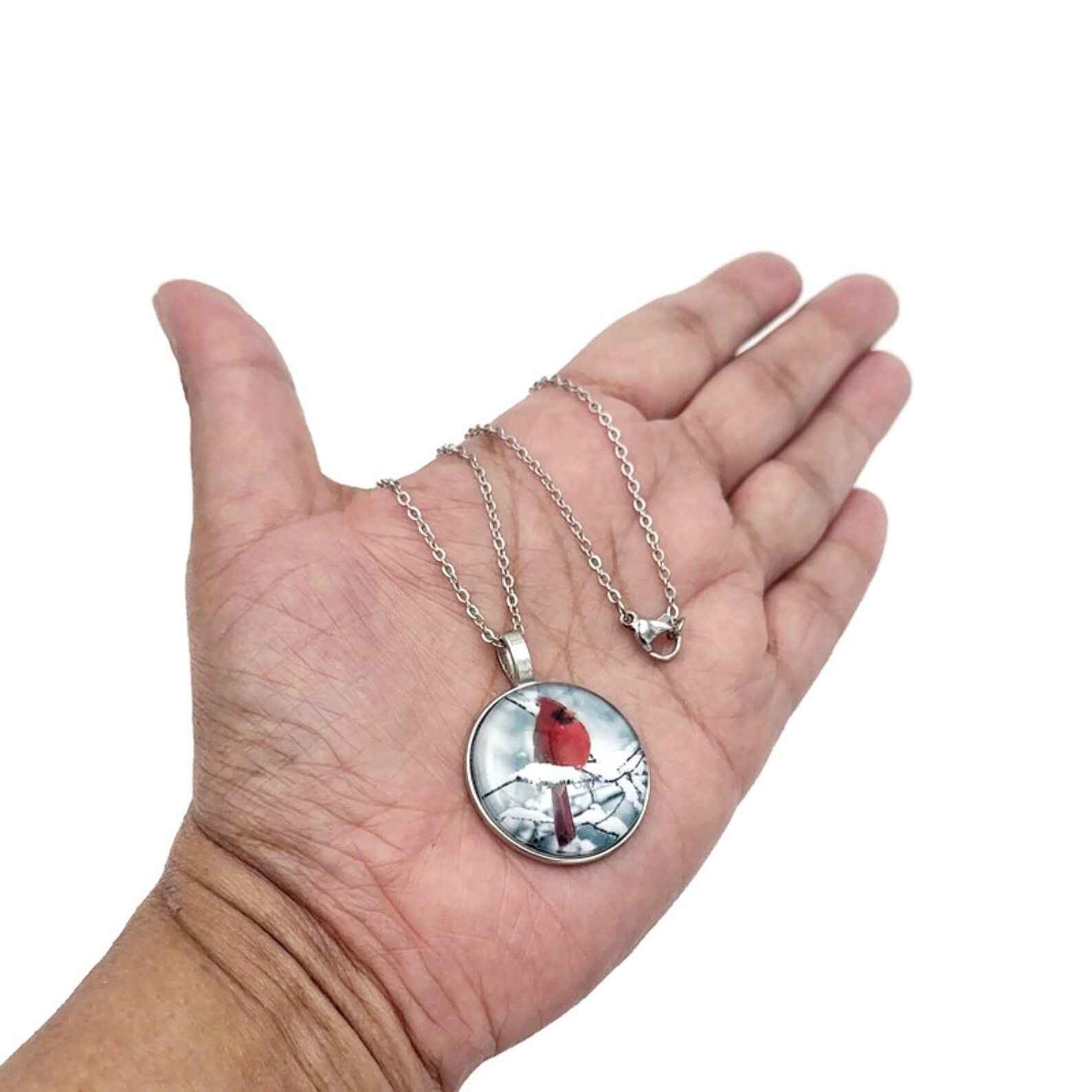 Cardinal Pendant, Cardinal Necklace, Winter Pendant, Cardinal Gifts ...