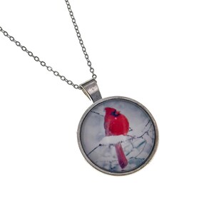 Cardinal Pendant Cardinal Necklace Winter Pendant Cardinal - Etsy