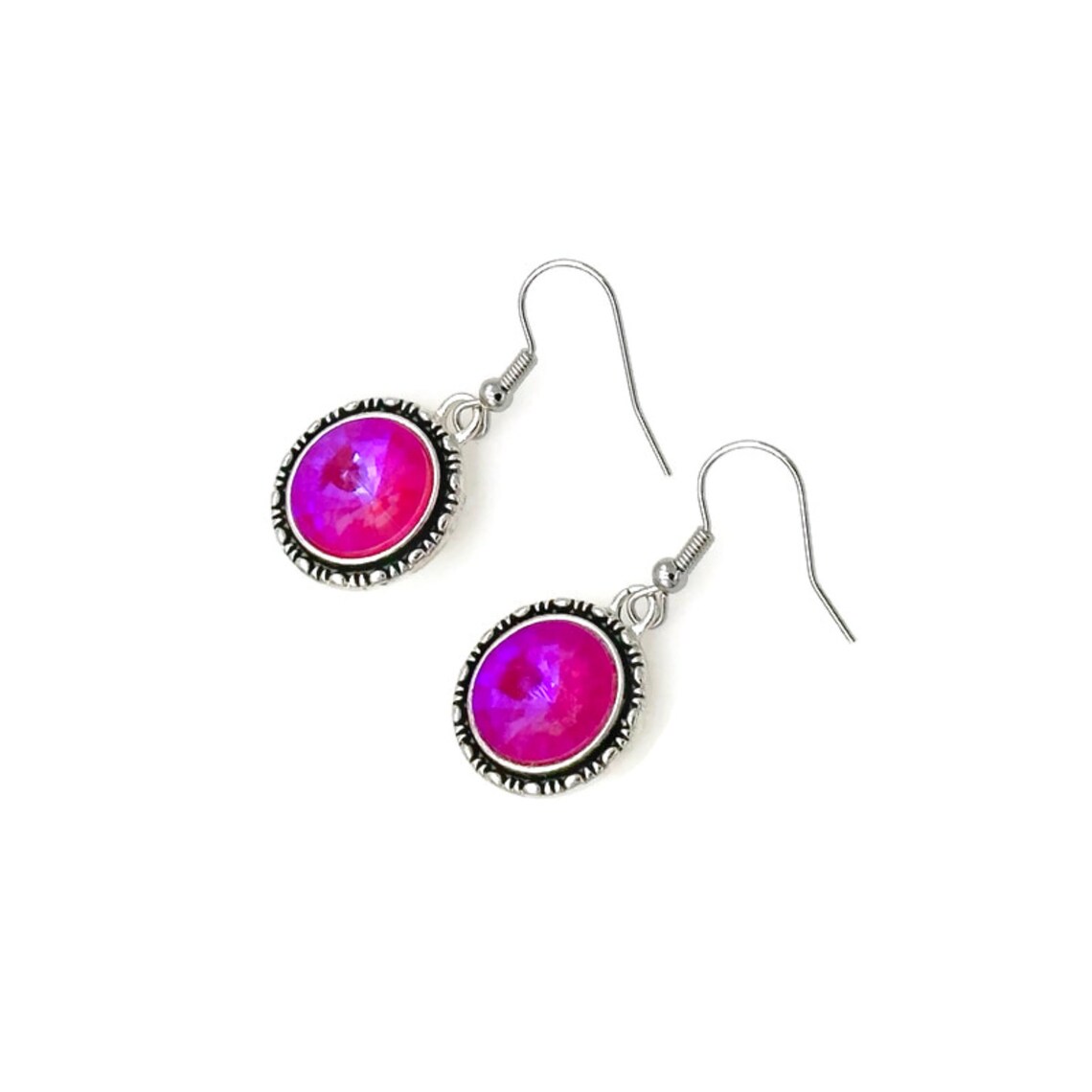 Magenta Earrings Fuchsia Earrings Birthday Gift Gift for - Etsy