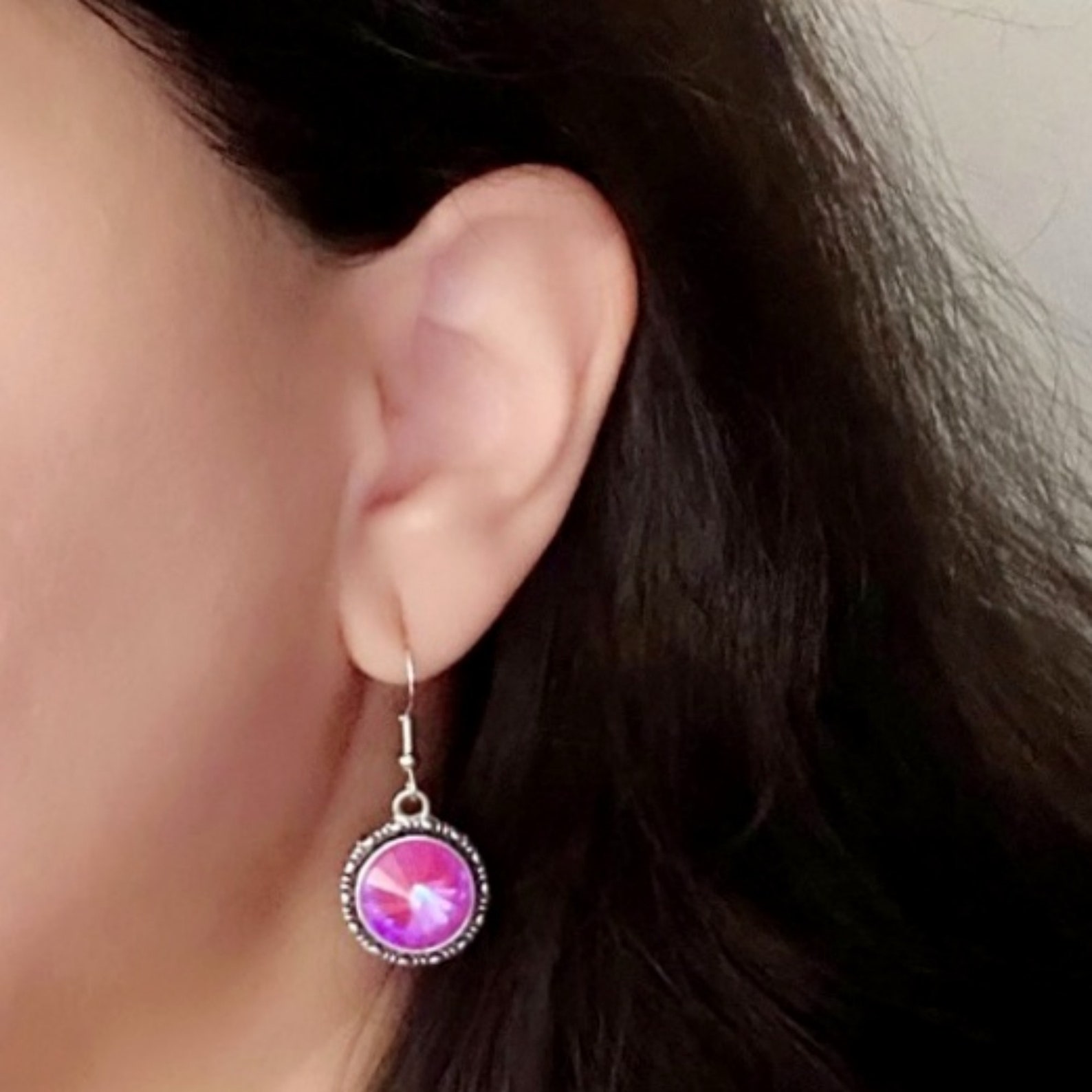 Magenta Earrings, Fuchsia Earrings, Birthday Gift, Gift for Her, Gift ...