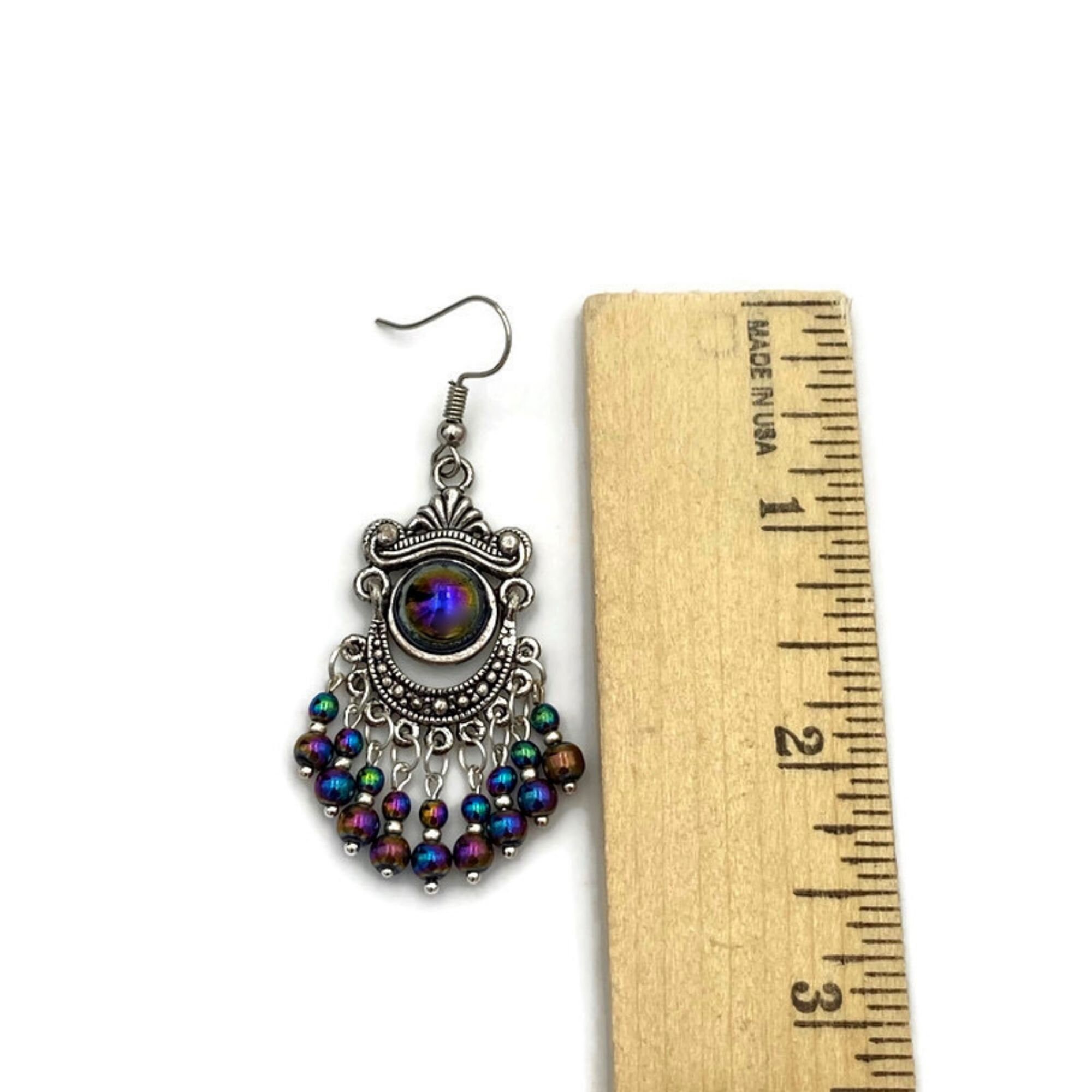 Rainbow Hematite Earrings Rainbow Earrings Colorful Etsy