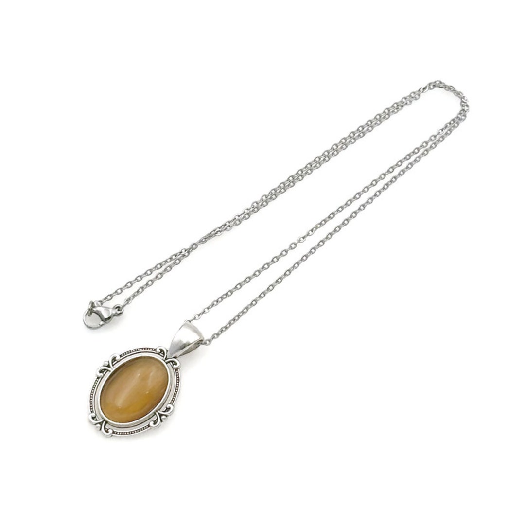 Brown Pendant, Fiber Optic Pendant, Cats Eye Pendant, Oval Pendant ...