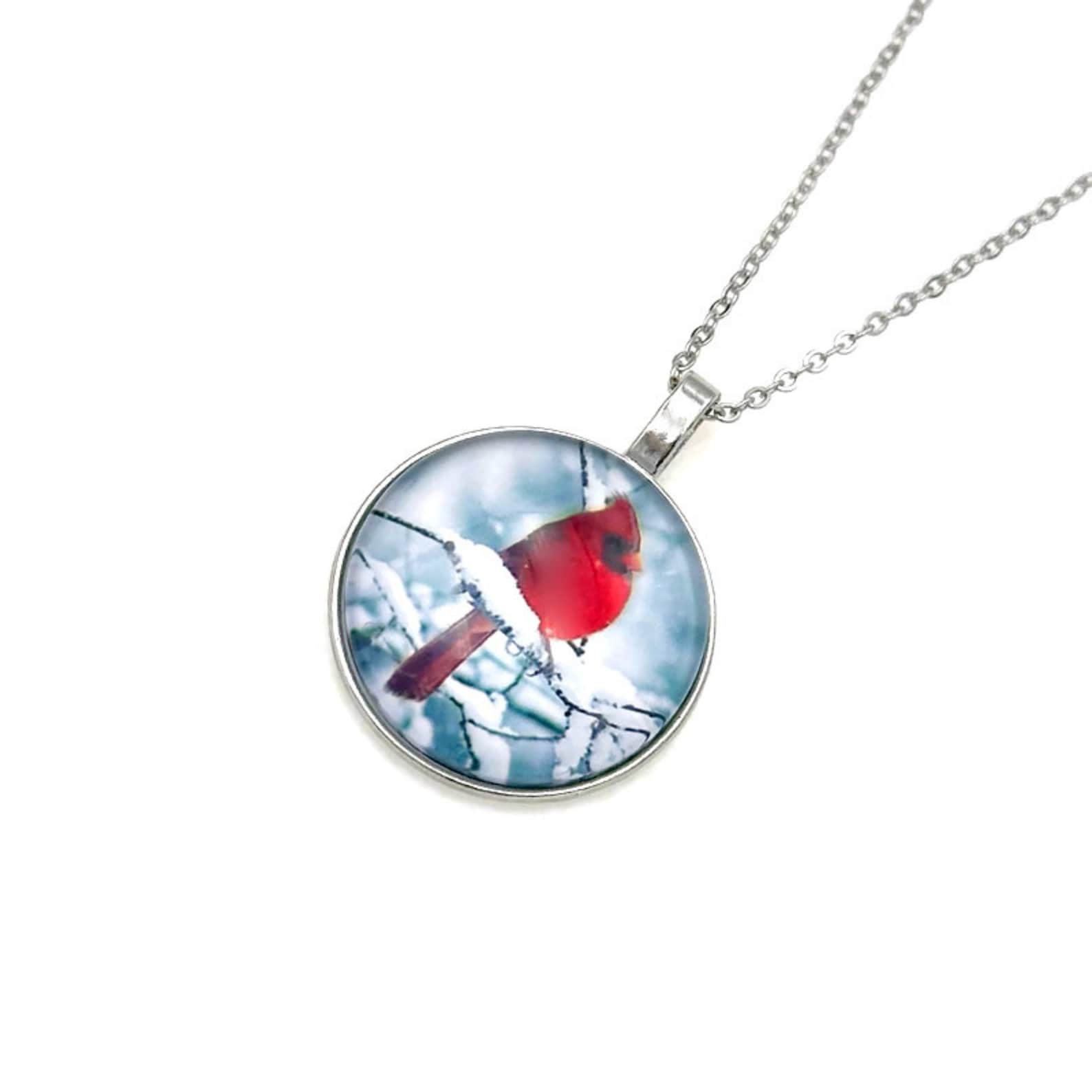 Cardinal Pendant, Cardinal Necklace, Winter Pendant, Cardinal Gifts ...