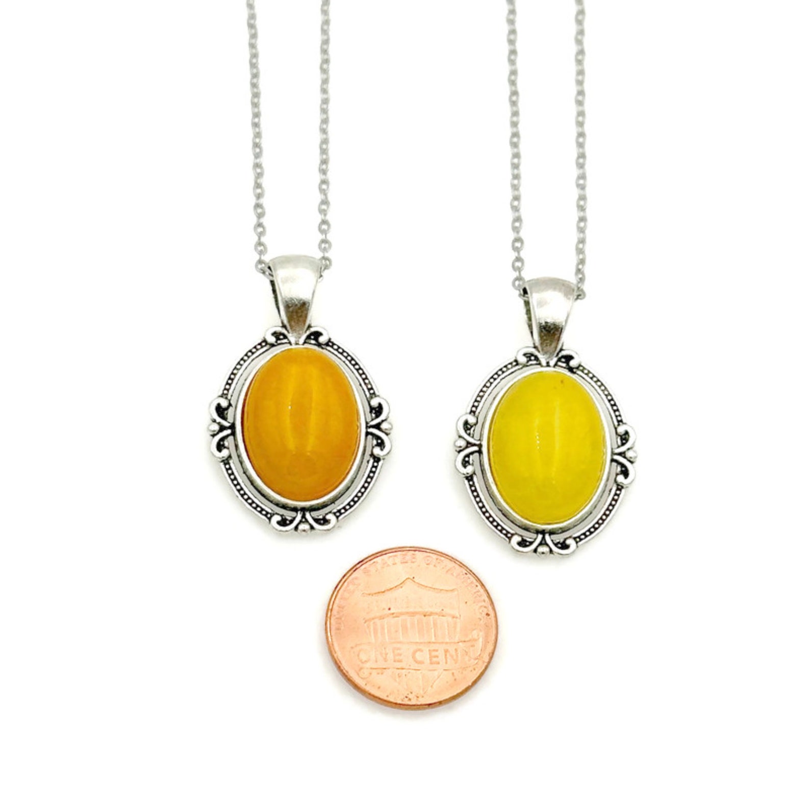 Yellow Jade Pendant Yellow Pendant Chain Yellow Pendant - Etsy