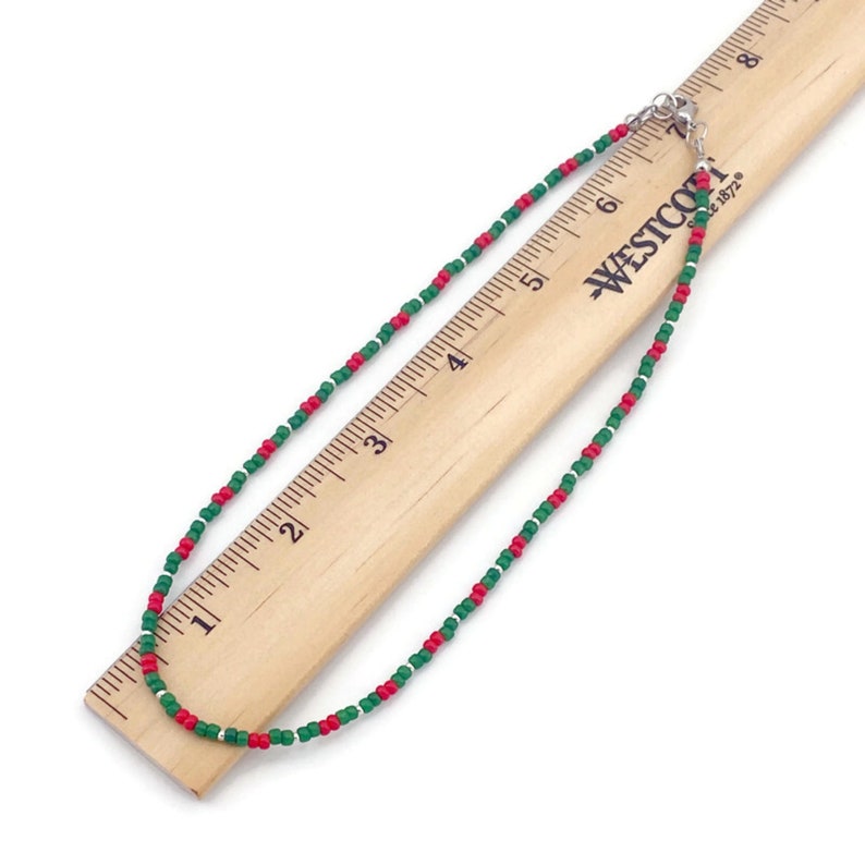 Christmas Seed Bead Necklace, Christmas Choker, Christmas Beaded ...
