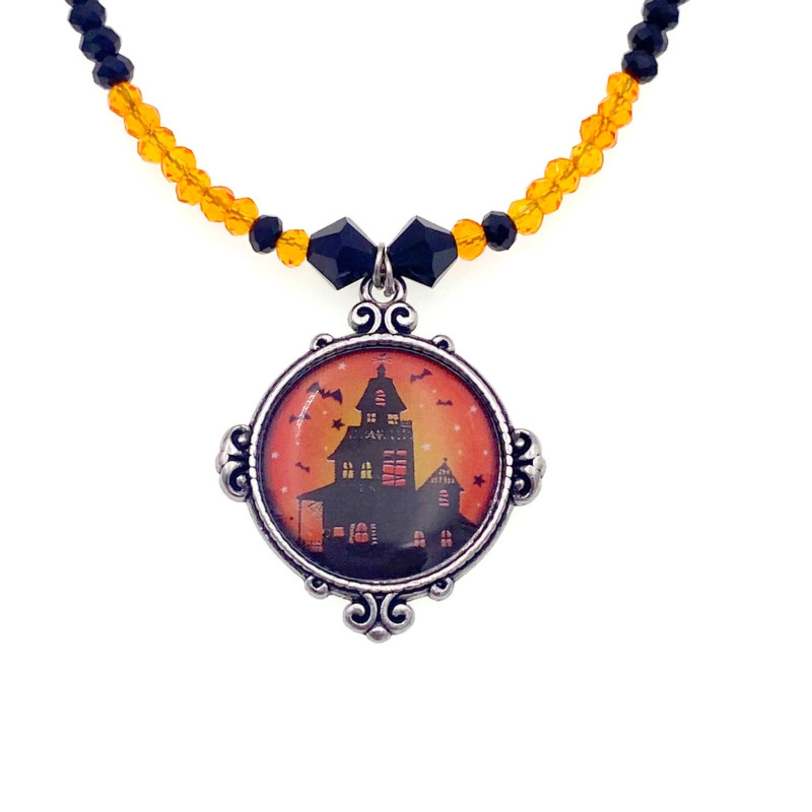 Haunted House Necklace Haunted House Pendant Haunted Mansion - Etsy