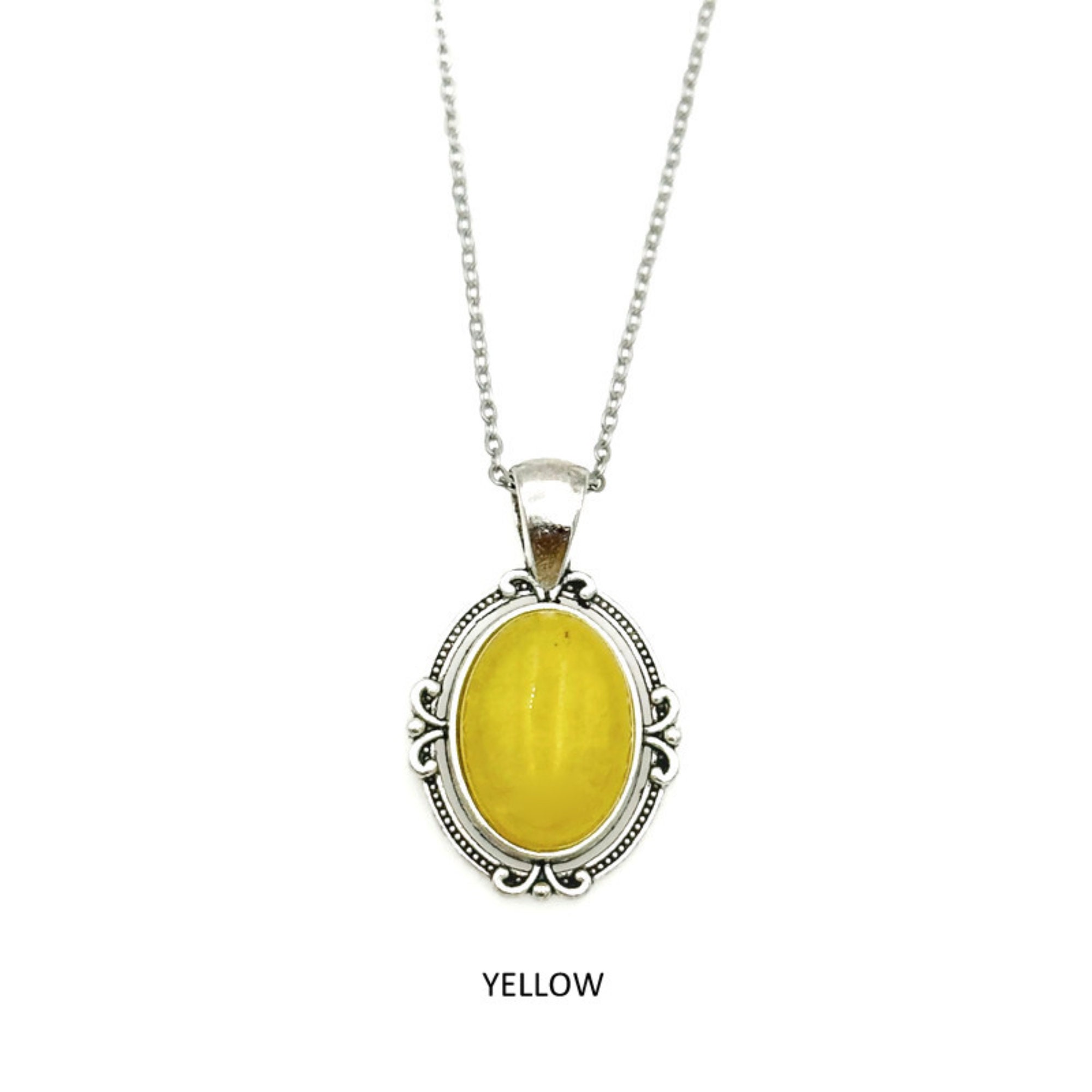 Yellow Jade Pendant Yellow Pendant Chain Yellow Pendant - Etsy