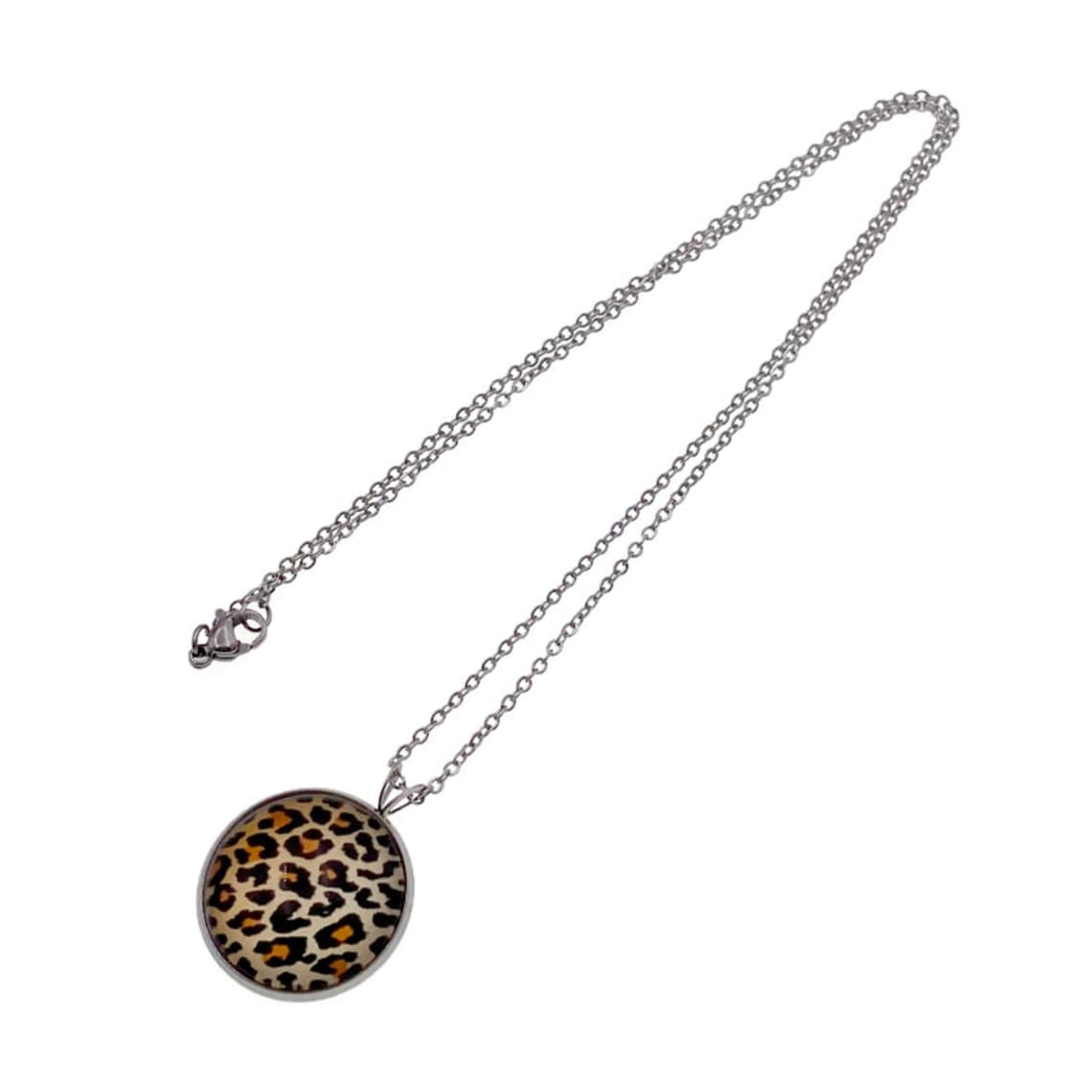 Cheetah Print Necklace, Leopard Print Necklace, Animal Print Necklace ...