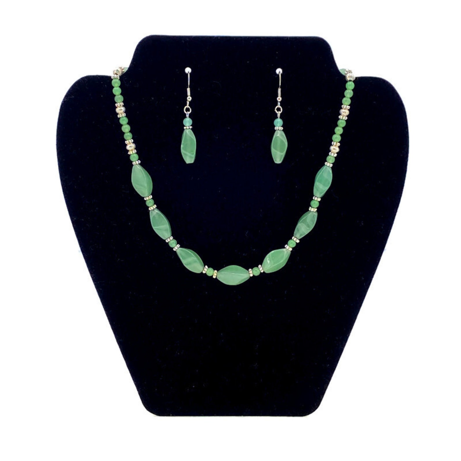 Green Aventurine Necklace Green Necklace Set Green Jewelry - Etsy