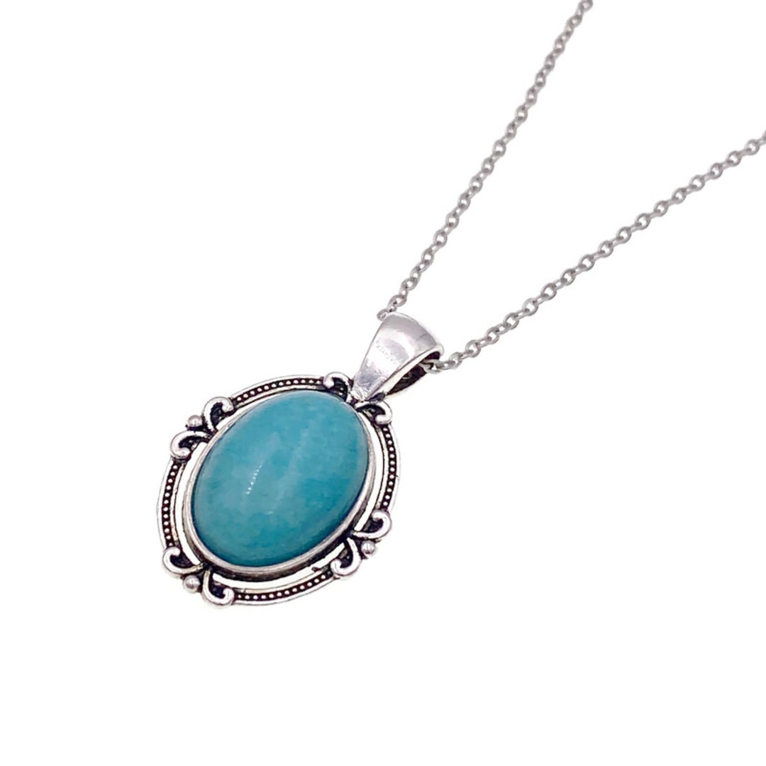 Blue Green Jade Pendant, Turquoise Blue Pendant, Teal Pendant, Teal ...