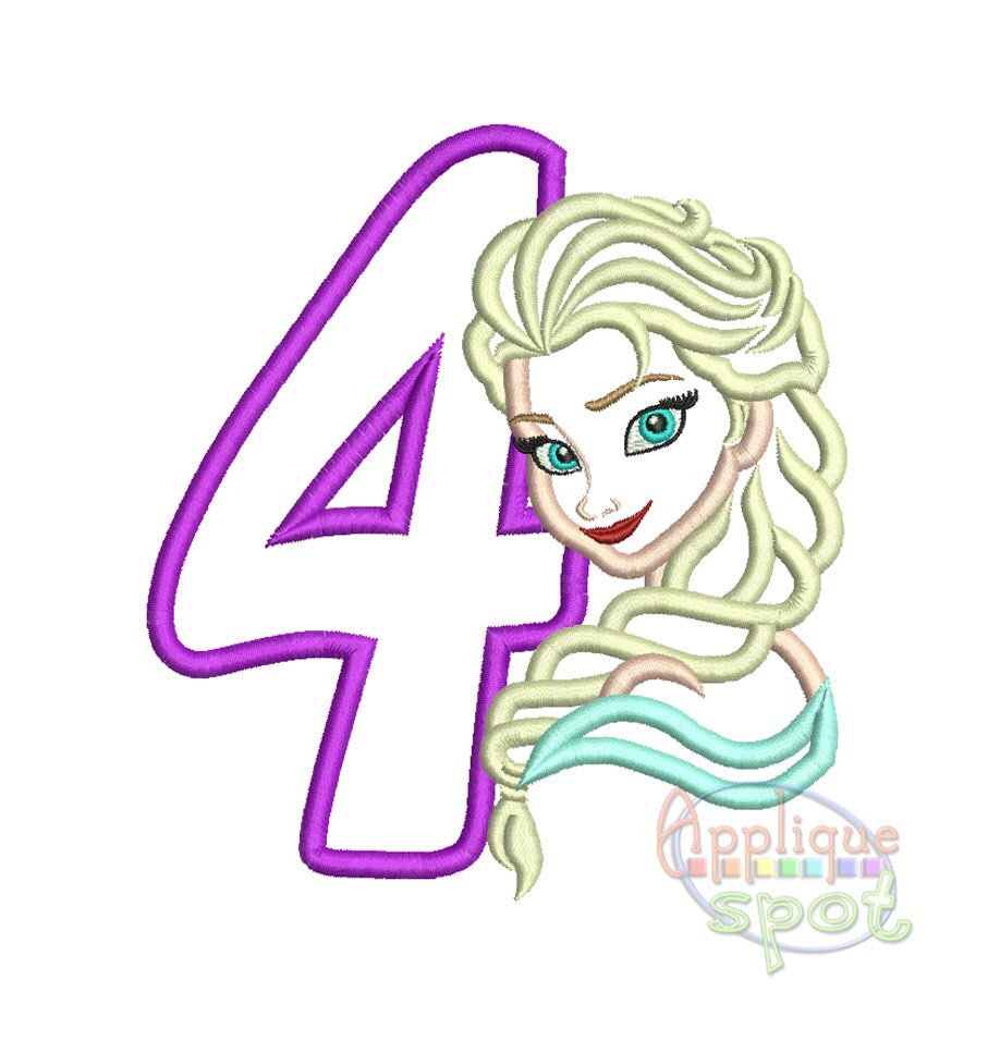 Elsa Birthday Numbers Set 1 to 9 4x4 5x7 6x10 8x8 9x9 | Etsy