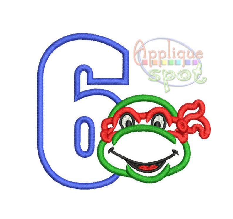 Ninja Turtle Sixth 6th Birthday 6 4x4 5x7 6x10 Applique | Etsy