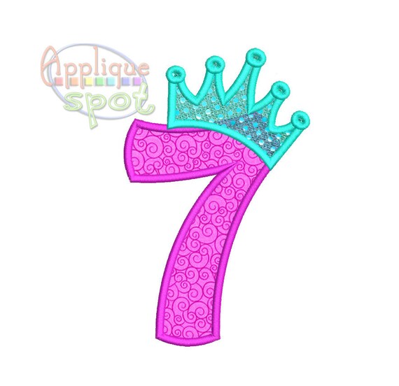 Princesa corona séptimo 7mo cumpleaños número 7-4 x 4 5 x 7 6 | Etsy