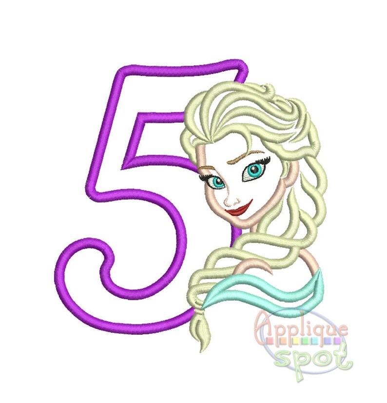 Elsa Birthday Numbers Set 1 to 9 4x4 5x7 6x10 8x8 9x9 | Etsy