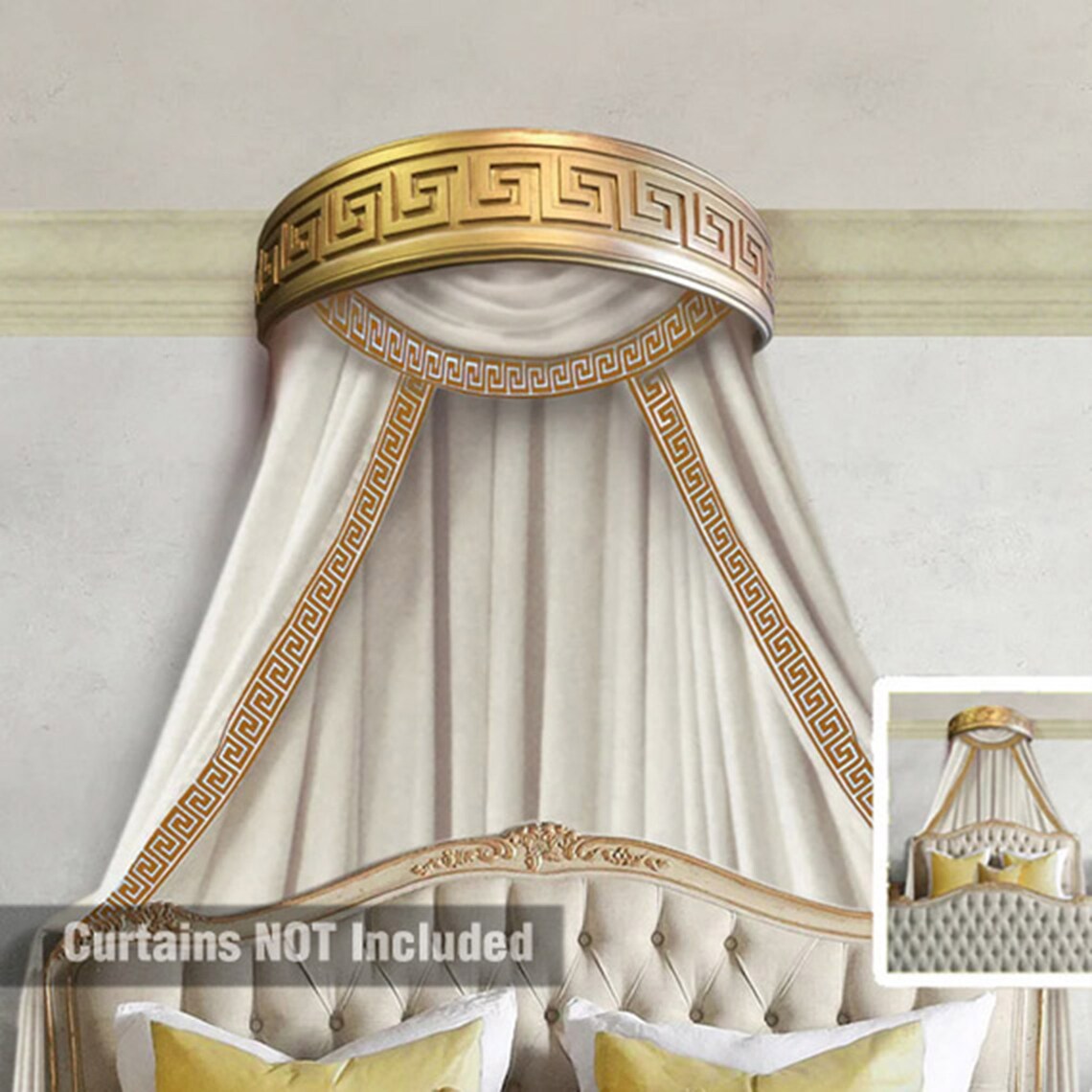 Greek Key Bed Crown Beautifully Handcrafted for Your Bedroom - Etsy
