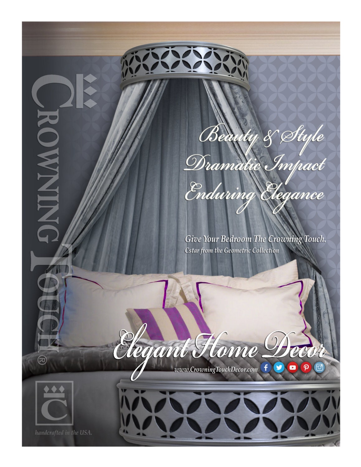 Modern Elegant Bed Crown Handcrafted Geo-cstar Bed Crown - Etsy