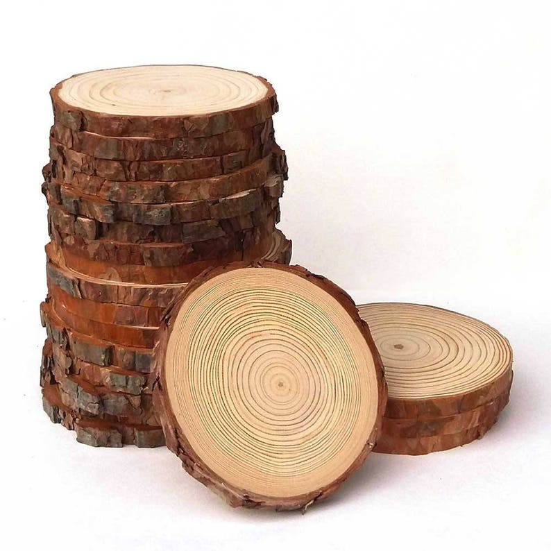 15 Pine 4 5 Wood Slices. Rustic Tree Branch | Etsy