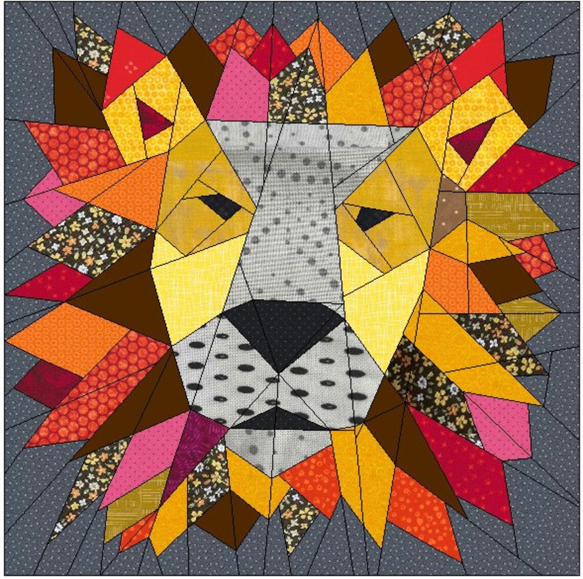 Dashing Lion FPP Quilt Pattern - Templates - Etsy