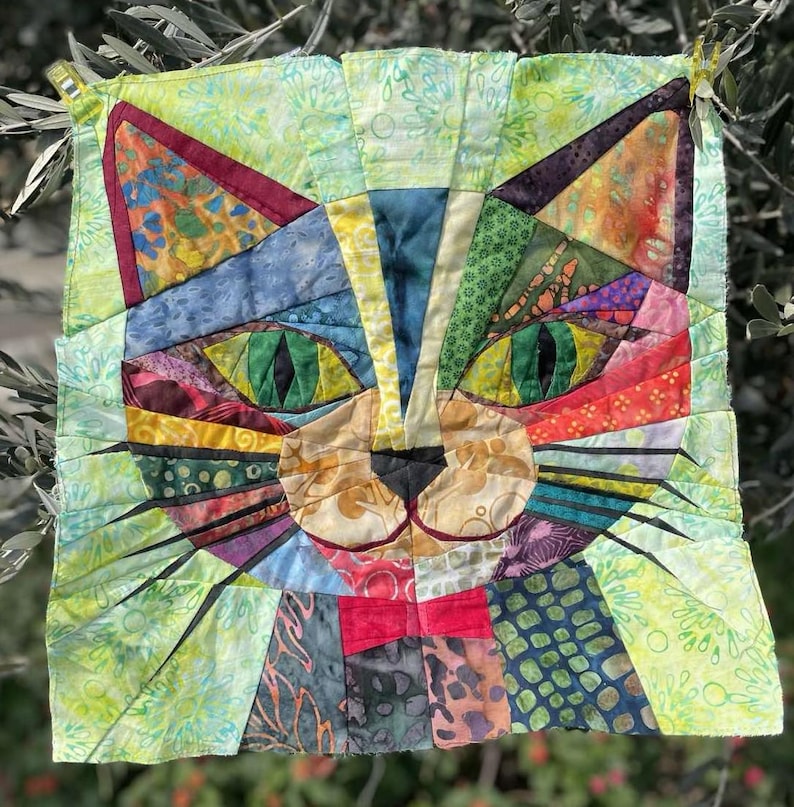 Cat 17” Quilt Block Pattern – Dilly FPP for Confident Beginner ...