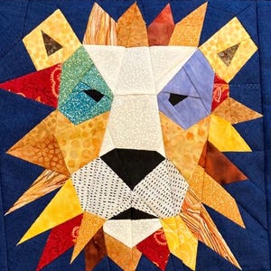Lion Quilt Block Pattern – 13" Foundation Paper Piecing, Beginner ...